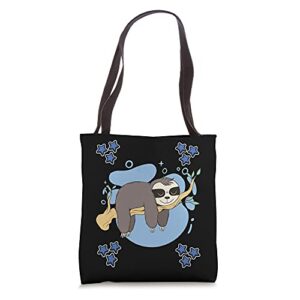 mens sloth art drawing stars boys sloth tote bag