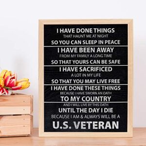 "I Am & Always Will Be A US Veteran" Patriotic Military Wall Art -11 x 14" Typographic American Poster Print-Ready to Frame. Home-Office-Shop-Man Cave-American Decor. Great Gift for All Veterans!