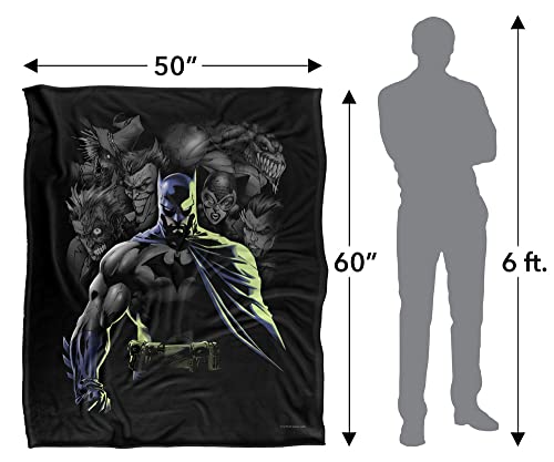 Batman Blanket, 50"x60", Villains Unleashed Silky Touch Sherpa Back Super Soft Throw Blanket