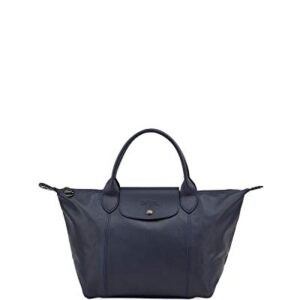 Longchamp 'Small Cuir Leather Top Handle Tote Shoulder Bag, Navy