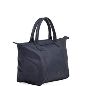 Longchamp 'Small Cuir Leather Top Handle Tote Shoulder Bag, Navy