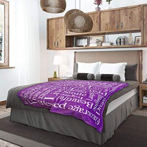 Inspiring Messages (Purple) Super Plush Blanket - 50x60 Soft Throw Blanket - Perfect for Cuddle Season & Holiday Gifts!