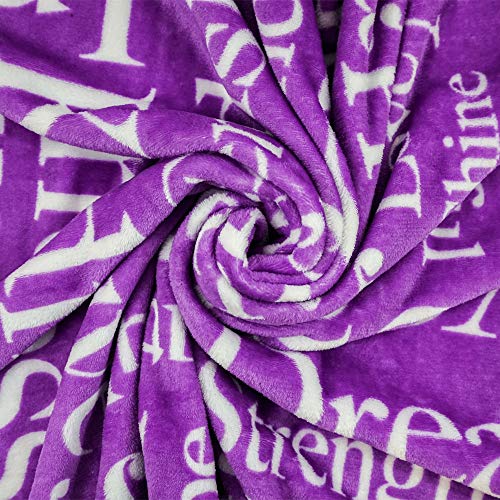 Inspiring Messages (Purple) Super Plush Blanket - 50x60 Soft Throw Blanket - Perfect for Cuddle Season & Holiday Gifts!