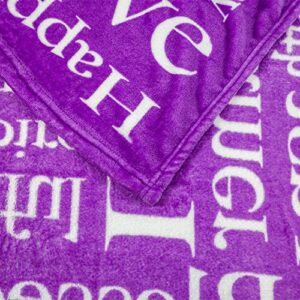 Inspiring Messages (Purple) Super Plush Blanket - 50x60 Soft Throw Blanket - Perfect for Cuddle Season & Holiday Gifts!