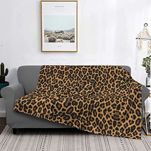 Leopard Print Fleece Blanket Soft Throw Blankets Bedding Lightweight Microfiber Fuzzy Warm Blankets for Couch Bed