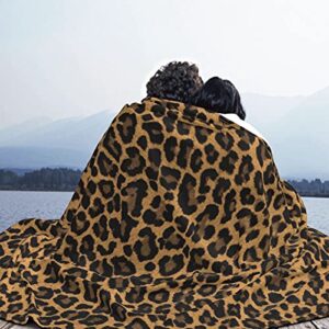 Leopard Print Fleece Blanket Soft Throw Blankets Bedding Lightweight Microfiber Fuzzy Warm Blankets for Couch Bed