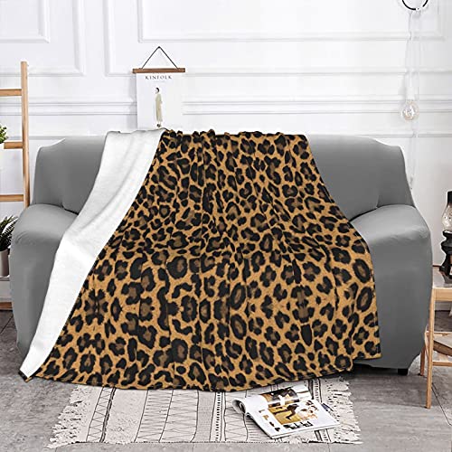 Leopard Print Fleece Blanket Soft Throw Blankets Bedding Lightweight Microfiber Fuzzy Warm Blankets for Couch Bed