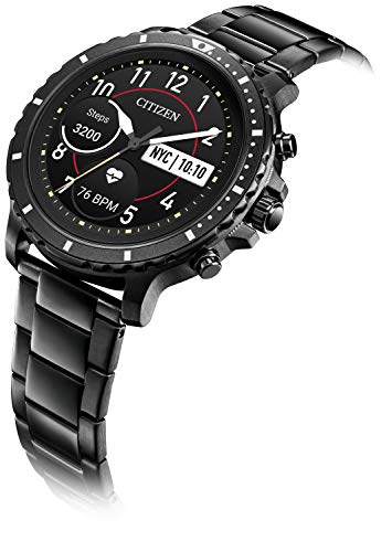 Citizen CZ Smart Gen 1 Stainless Steel Smartwatch Touchscreen, Heartrate, GPS, Speaker, Bluetooth, Notifications, iPhone and Android Compatible, Powered by Google Wear OS