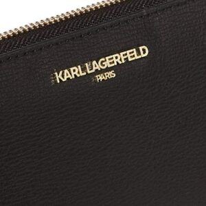 Karl Lagerfeld Paris womens Zip Continental Wallet, BLK/GOLD, One Size US