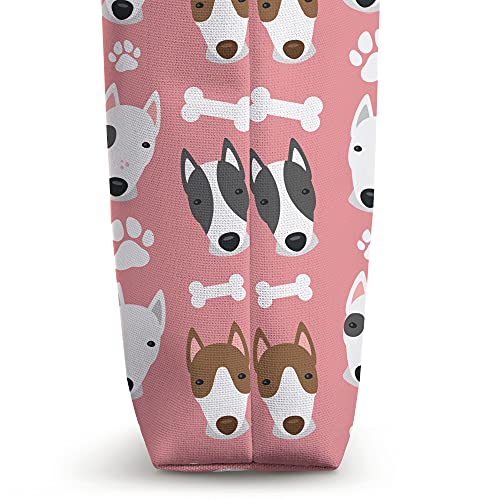 Repeating Pink Bull Terriers Pattern Sweet Dog Owner Meme Tote Bag