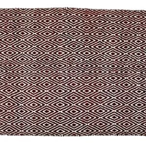 Chardin home 100% Cotton Diamond 3x5 Area Rug Fully Reversible, Machine Washable, Brick Red-Ivory