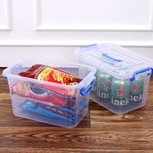 6-Pack Clear Storage Box 7 Quart, Plastic Storage Latch Bins with Handle 6.5 Liter