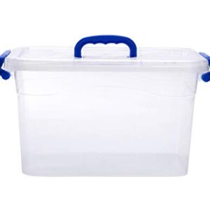 6-Pack Clear Storage Box 7 Quart, Plastic Storage Latch Bins with Handle 6.5 Liter