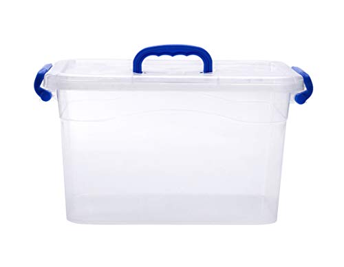 6-Pack Clear Storage Box 7 Quart, Plastic Storage Latch Bins with Handle 6.5 Liter