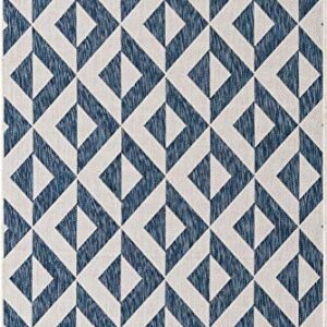 Unique Loom Jill Zarin Outdoor Collection Geometric Area Rug (4' 0 x 6' 0 Rectangular, Blue)