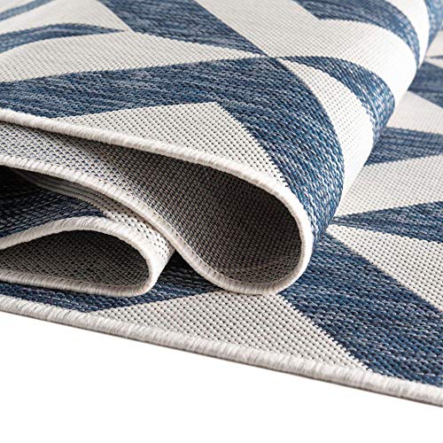 Unique Loom Jill Zarin Outdoor Collection Geometric Area Rug (4' 0 x 6' 0 Rectangular, Blue)