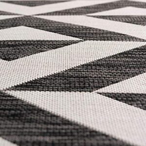 Unique Loom Jill Zarin Outdoor Collection Geometric Area Rug (7' 0 x 10' 0 Rectangular, Charcoal Gray)