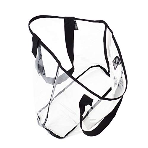 Premium Large Capacity Transparent Clear Tote Bag Shoulder Handbag, Clear