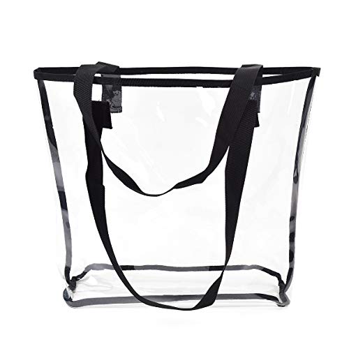 Premium Large Capacity Transparent Clear Tote Bag Shoulder Handbag, Clear