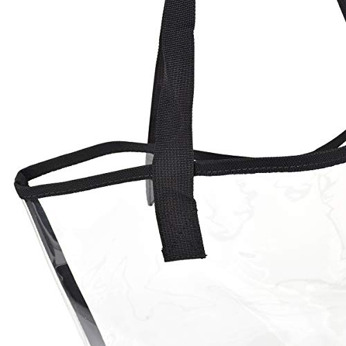 Premium Large Capacity Transparent Clear Tote Bag Shoulder Handbag, Clear