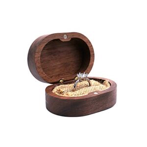 Wedding Ring Box, Wood Ring box for Proposal, Rustic Mr & Mrs Carve Engagement Ring Holder Gift for Wedding Ceremony