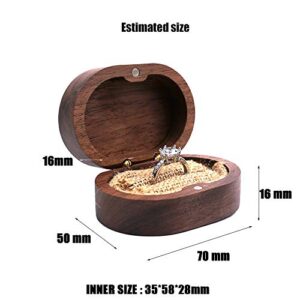 Wedding Ring Box, Wood Ring box for Proposal, Rustic Mr & Mrs Carve Engagement Ring Holder Gift for Wedding Ceremony