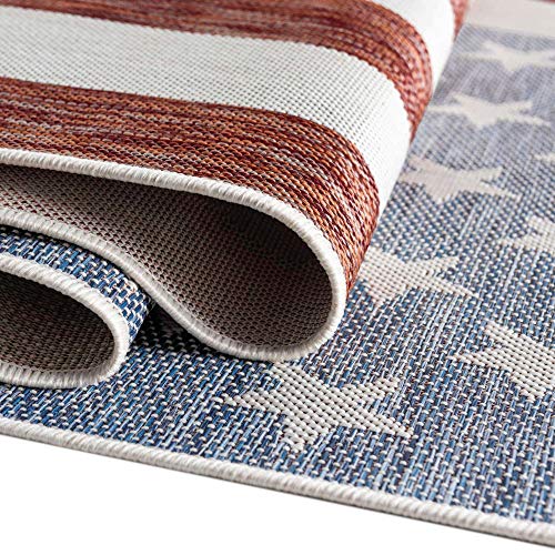 Unique Loom Jill Zarin Outdoor Collection Abstract Novelty Lines Area Rug (6' 0 x 9' 0 Rectangular, Red)