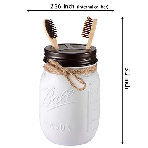 Mason Jar Bathroom Set（3 Piece）-Foaming Soap Dispenser, Toothbrush Holder ,Flower Vase,for Wedding House Decor Countertop and Vanity Organizer Bathroom Kitchen Farmhouse Décor (Bronze)