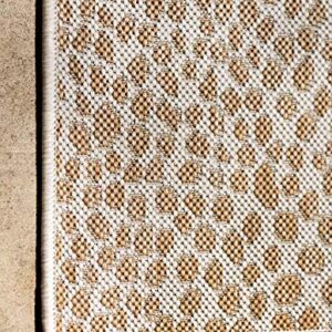 Unique Loom Jill Zarin Outdoor Collection Animal Print Area Rug (7' 10 x 10' 0 Rectangular, Dark Beige)