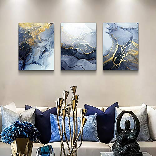 Abstract Wall Decor for Living Room Bedroom Wall Art Paintings Abstract Ink painting Wall Artworks Hang Pictures for Office Decoration, 12x16inch/Piece, 3 Panels Bathroom Home Decorations Posters