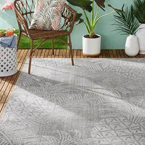 tommy bahama malibu pineapple coastal indoor/outdoor area rug, taupe/ivory, 5’3″x7’3″