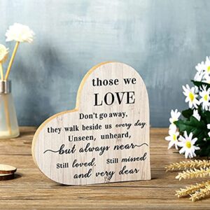 Bereavement Gift Wood Heart Memorial Plaque Sympathy Table Decoration Condolence Sign Bereavement Gift for Loss of Loved One Remembrance Memorial Gift for Table Centerpiece Remembrance Decoration