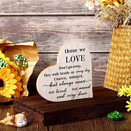 Bereavement Gift Wood Heart Memorial Plaque Sympathy Table Decoration Condolence Sign Bereavement Gift for Loss of Loved One Remembrance Memorial Gift for Table Centerpiece Remembrance Decoration