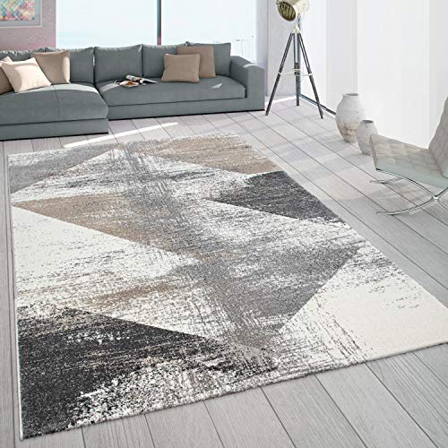 Paco Home Modern Rug, for Living Room in Grey Beige, Size:5'3" x 7'7"