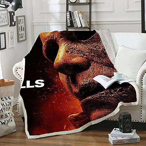 Michael Myers Blanket Horror Movie Throw Blanket Halloween Blankets for Bed Couch Living Room (D,50x60in)