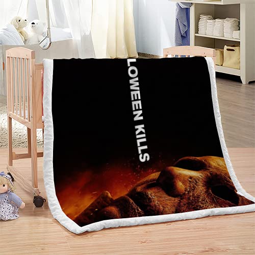 Michael Myers Blanket Horror Movie Throw Blanket Halloween Blankets for Bed Couch Living Room (D,50x60in)