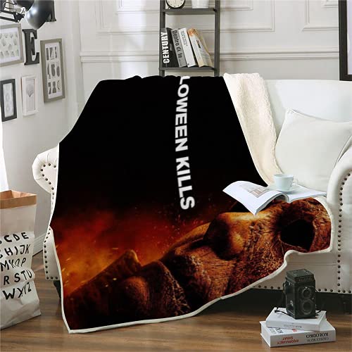 Michael Myers Blanket Horror Movie Throw Blanket Halloween Blankets for Bed Couch Living Room (D,50x60in)