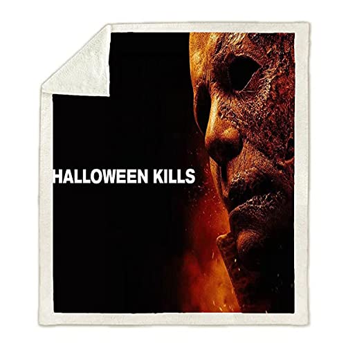 Michael Myers Blanket Horror Movie Throw Blanket Halloween Blankets for Bed Couch Living Room (D,50x60in)