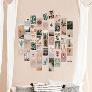 Artivo Boho Wall Collage Kit Aesthetic Pictures, Cute Bedroom Decor for Teen Girls, 50 Set 4x6 inch, Plant Wall Art Collage Kit, Boho Trendy Decor Photo Collection