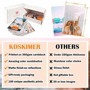 KOSKIMER 100PCS Beach Wall Collage Kit Aesthetic Pictures, 100 Set 4x6 Inch, Preppy Room Decor Aesthetic, Wall Decor for Bedroom Teen Girl, Cute VSCO Room Decor Posters, Photo Collage Kit for Dorm