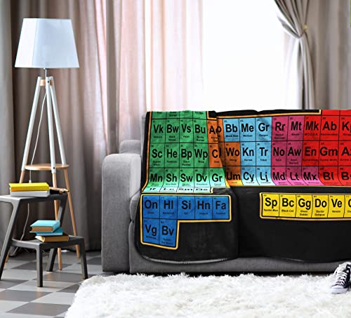 Marvel Periodic Table Blanket - Measures 62 x 90 inches - Fade Resistant Super Soft Fleece Bedding (Official Marvel Product)