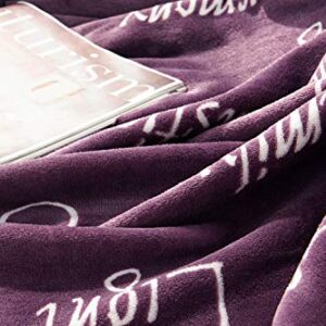 Bedsure Get Well Soon Gifts for Women - After Surgery Blanket, Sympathy Gift for Men Hug Soft Fleece Healing Blanket for Breast Cancer - Purple 50x60 Inch