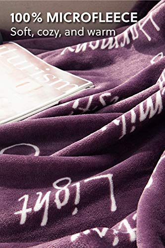 Bedsure Get Well Soon Gifts for Women - After Surgery Blanket, Sympathy Gift for Men Hug Soft Fleece Healing Blanket for Breast Cancer - Purple 50x60 Inch