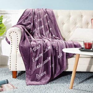 Bedsure Get Well Soon Gifts for Women - After Surgery Blanket, Sympathy Gift for Men Hug Soft Fleece Healing Blanket for Breast Cancer - Purple 50x60 Inch