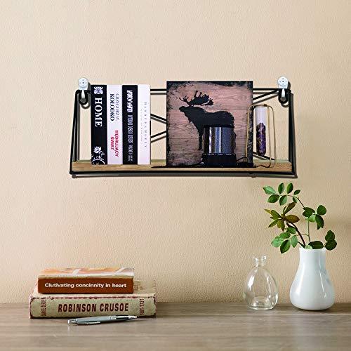 LASHMADY Wood Floating Wall Shelf,Floating Shelf Bathroom,Hanging Shelves 15.8 Inch,Rustic Home Decor,for Living Room, Kitchen, Bedroom