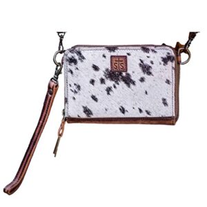 STS Ranchwear Women's Cowhide Package Deal Compact Durable Leather Brown Casual Crossbody Bag with Adjustable Strap