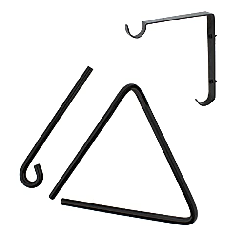 Rural365 Triangle Dinner Bell, 8in - Cast Iron Dinner Bell, Dinner Triangle Bell Forged Metal Triangle for Outside