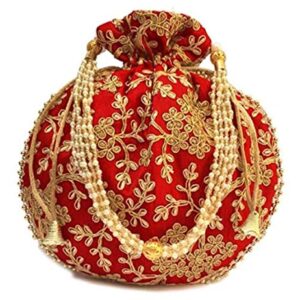 Pack of 20 India Gift Hub Traditional Indian Potli, Women Handbag, Handmade Bag,Gift, Clutch Purse, Wedding