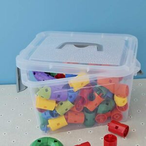 Cand 6 Quart Storage Bin with Lid, Plastic Box for Organizing, 6 Packs