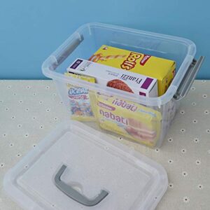 Cand 6 Quart Storage Bin with Lid, Plastic Box for Organizing, 6 Packs